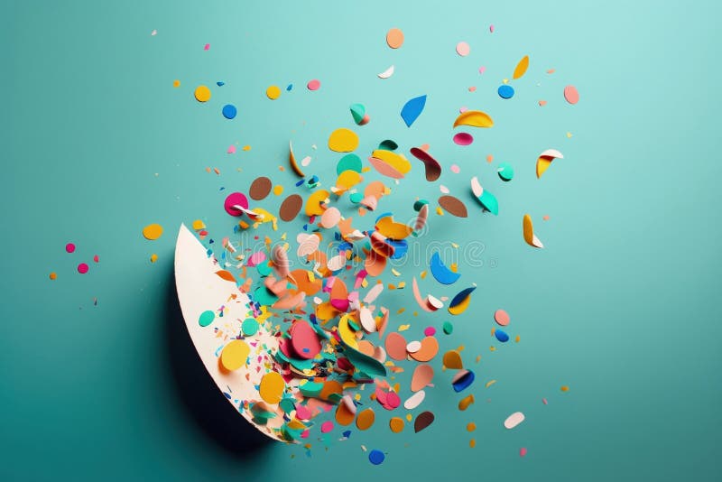 Colorful Confetti Background. Falling Confetti on Studio AI Background ...