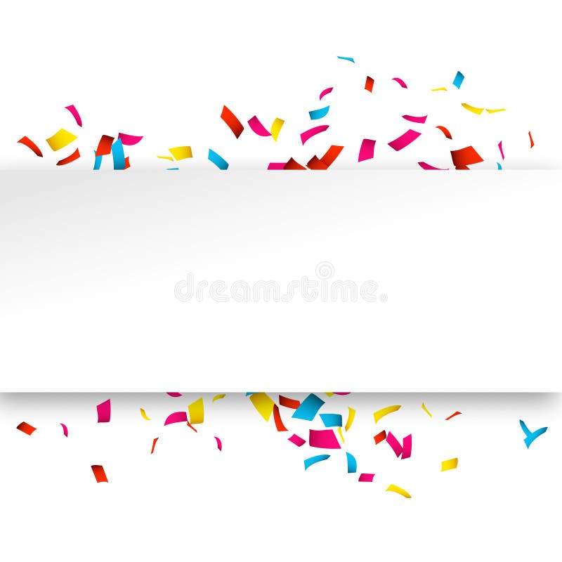 Colorful Confetti Banner on White. Confetti Explosion Banner with Place ...