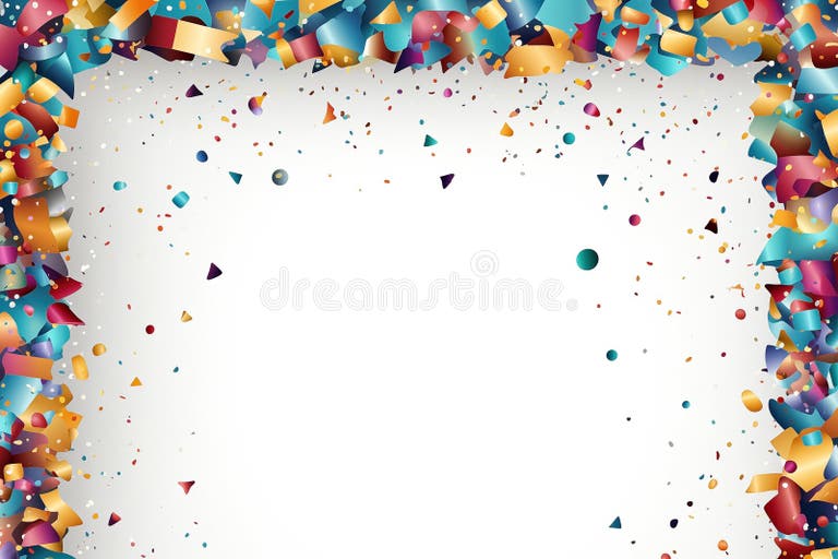 Colorful Confetti Border on White Background Stock Illustration ...