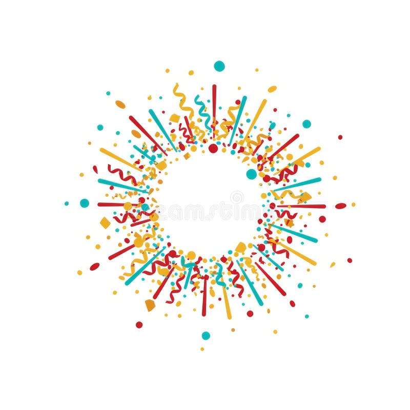 Colorful Confetti Burst Circle Design Stock Illustration - Illustration ...
