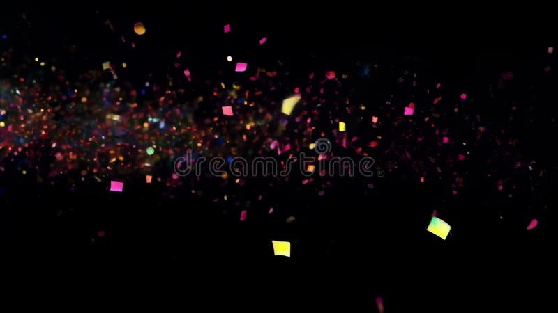 Colorful Confetti Exploding on Black Background Stock Video - Video of ...