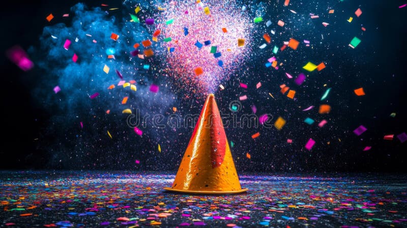 Colorful Confetti Exploding Party Hat Stock Photos - Free & Royalty ...