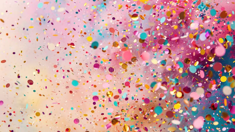Colorful Confetti Exploding on Pastel Background, Ideal for Joyful ...