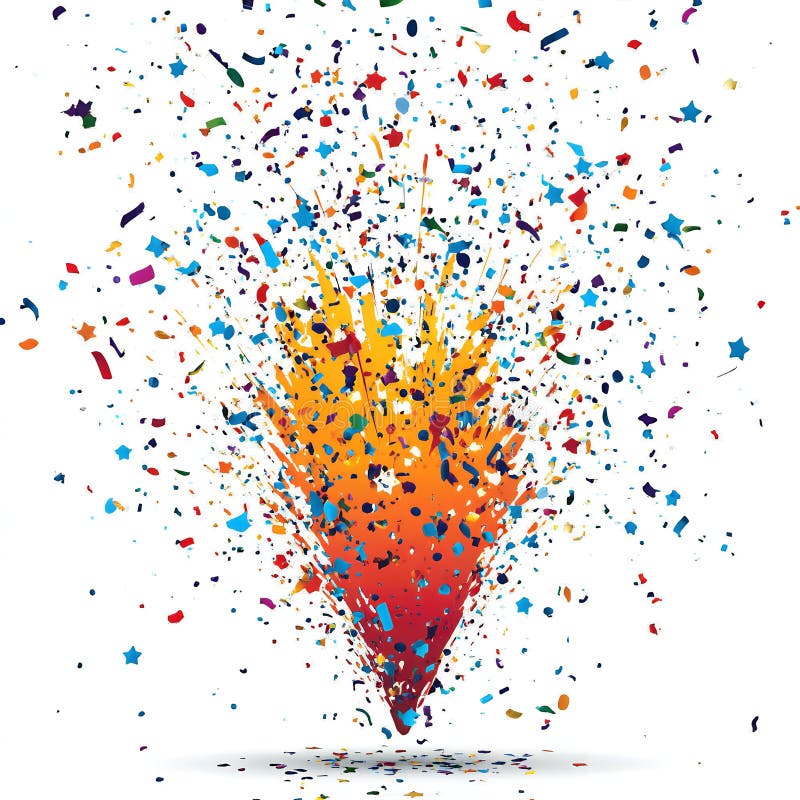 Colorful Confetti Explosion Celebration Party Burst Background Design ...