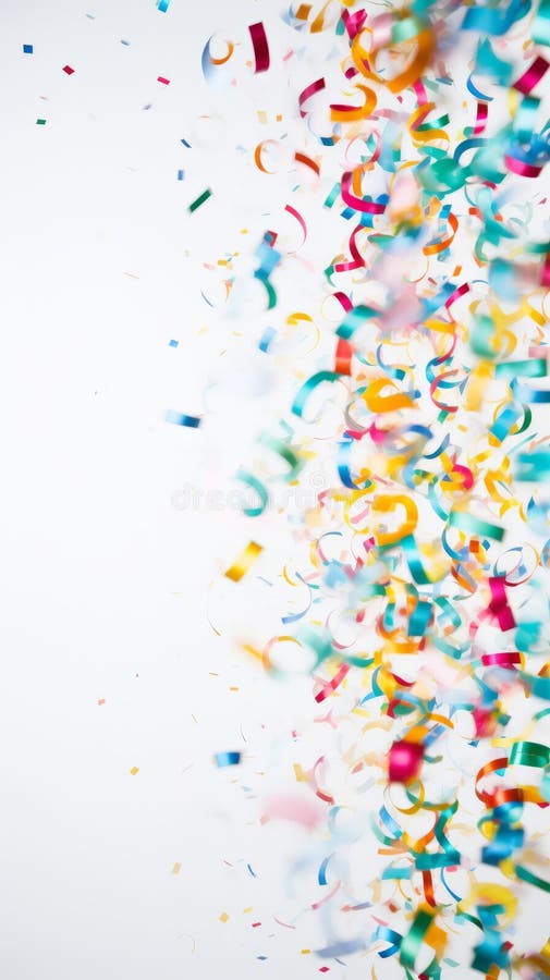 Colorful Confetti Explosion on White Background Stock Photo - Image of ...