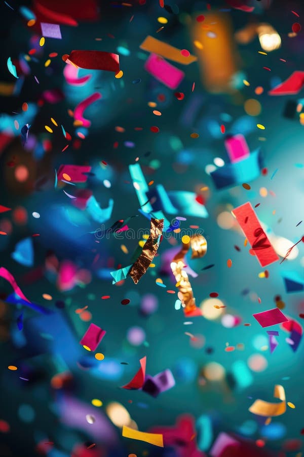 Colorful Confetti Falling from Above, Perfect for Celebrations and ...