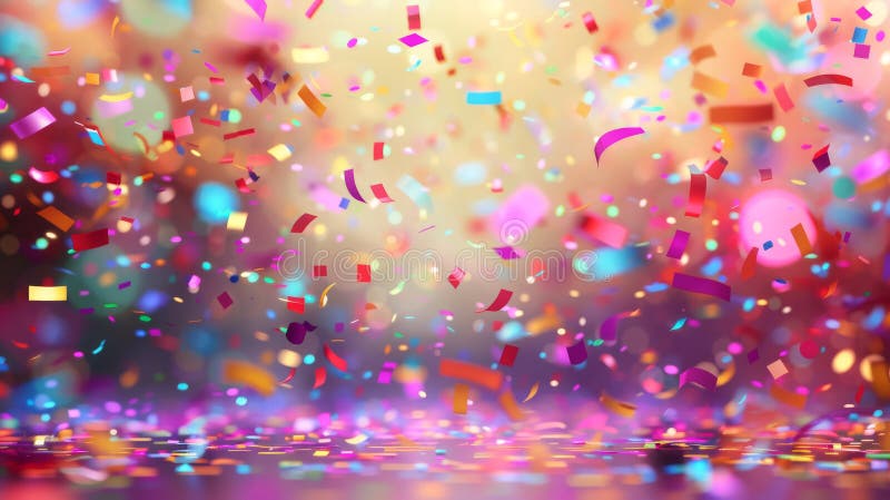 Colorful Confetti Falling Against a Blurred Background Stock ...