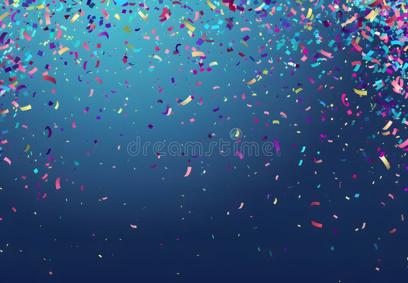 Colorful Confetti Falling on Blue Background Stock Illustration ...