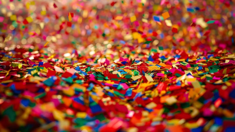 Colorful Confetti Falling and Covering the Ground Stock Illustration ...