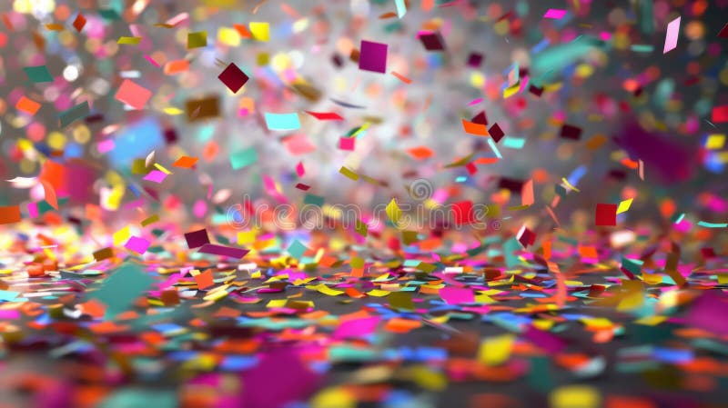 Colorful Confetti Falling on a Dark Background Stock Illustration ...