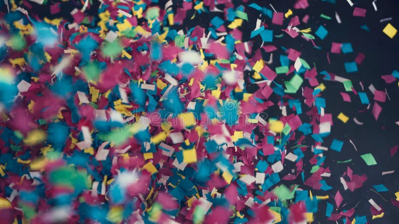Colorful Confetti Falling on Dark Background Stock Illustration ...