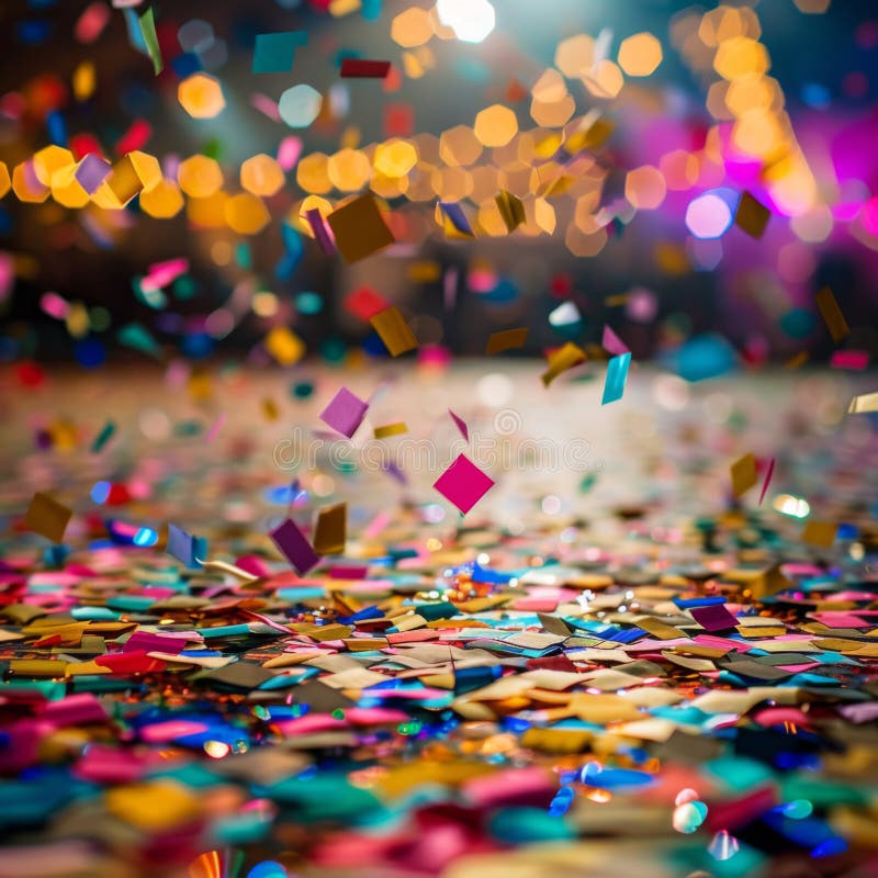 Colorful Confetti Falling on a Floor Stock Illustration - Illustration ...