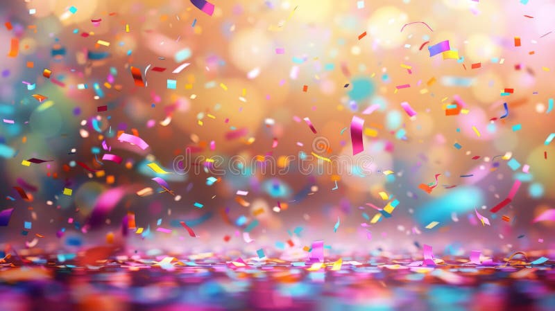 Colorful Confetti Falling on a Glittering Background Stock Illustration ...