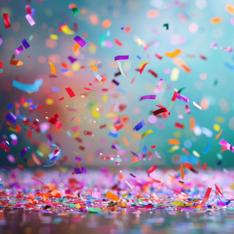 Colorful Confetti Falling on a Glittery Surface Stock Illustration ...