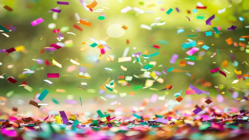 Colorful Confetti Falling and Laying on the Ground Stock Illustration ...