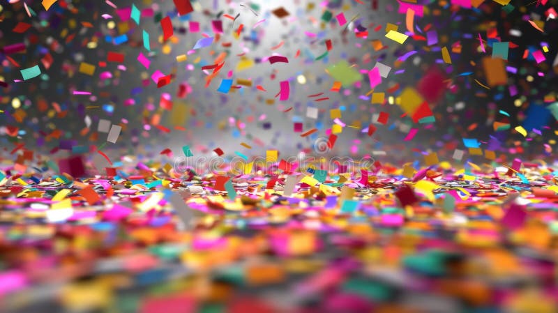 Colorful Confetti Falling and Laying on a Ground Stock Illustration ...