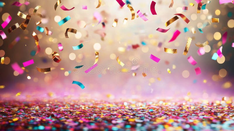 Colorful Confetti Falling Onto a Glittery Surface Stock Illustration ...
