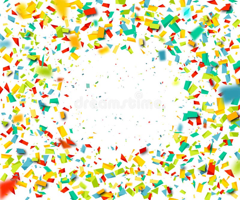 Colorful Confetti Falling Randomly. Abstract Orange Background with ...
