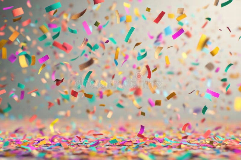 Colorful Confetti Falling on a Surface Stock Illustration ...