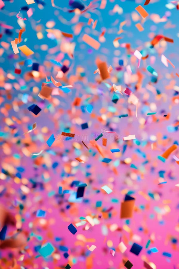 Colorful Confetti Falling in Vibrant Celebration Scene, Creating Joy ...