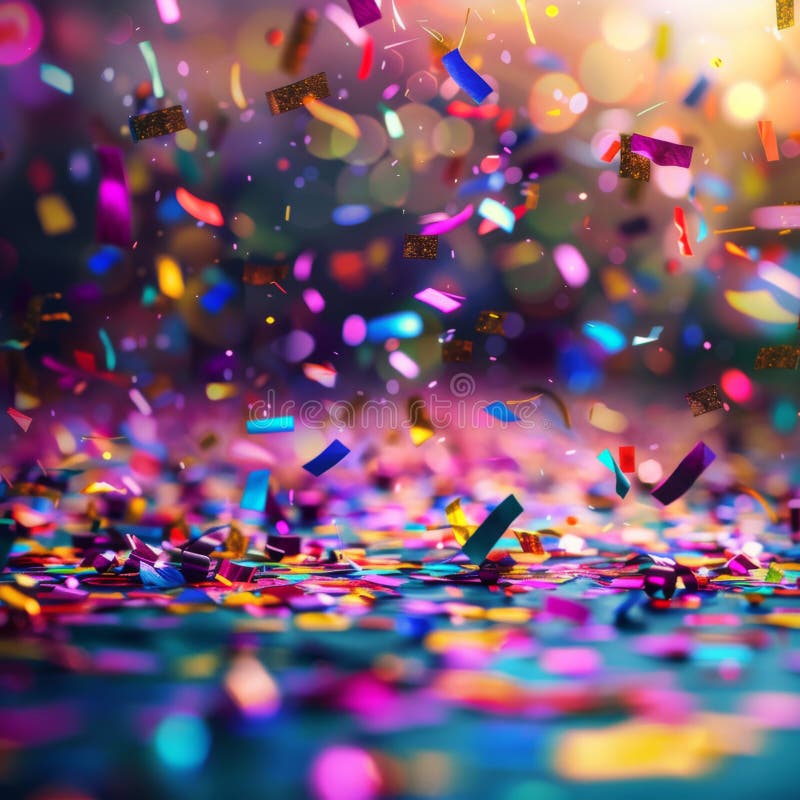 Colorful Confetti Falling on a Vibrant Surface Stock Illustration ...