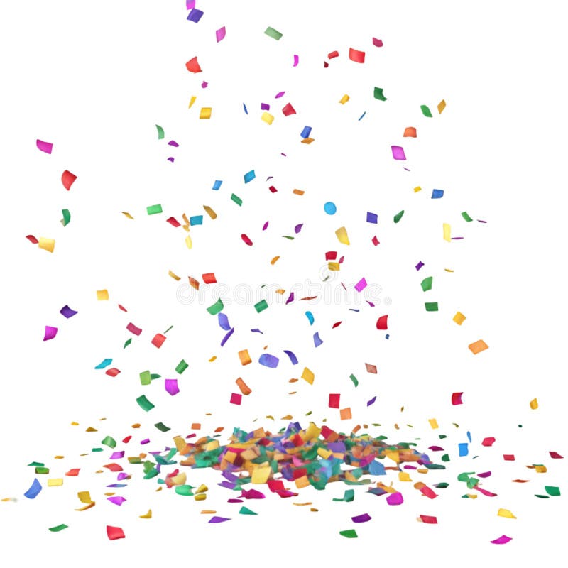 Colorful Confetti Falling on White Background 3 D Render Stock ...