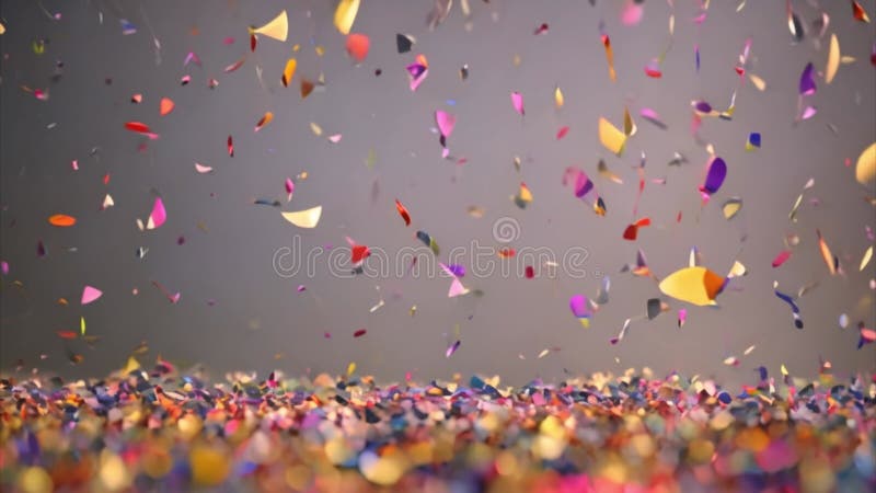 Colorful Confetti Falling on a Grey Background Stock Footage - Video of ...