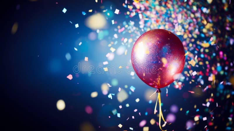 A Colorful Confetti Filled Balloon about To Burst Stock Illustration ...