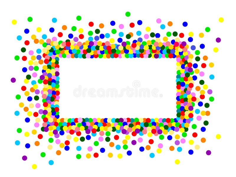 Colorful confetti frame. stock vector. Illustration of element - 6160054