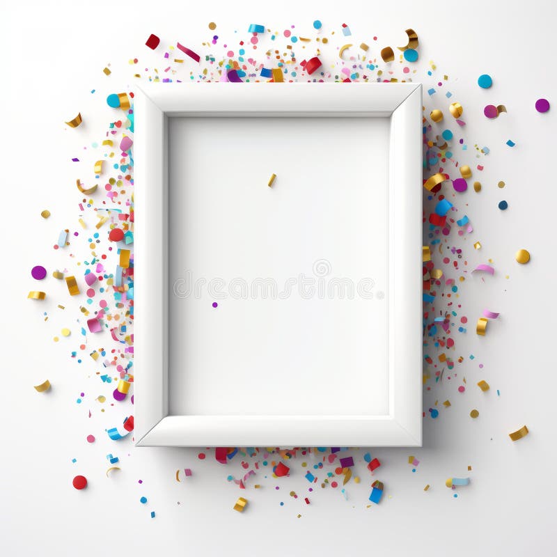 Colorful Confetti Frame for Birthday Parties, Celebrations, and Decor ...