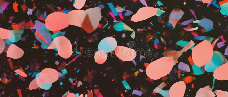Colorful Confetti Overlay on a Black Background with Smooth Gradient ...