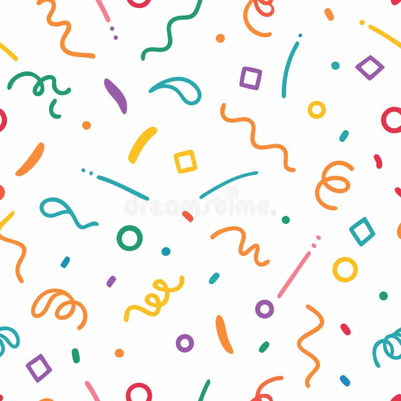 Colorful Confetti Pattern on White Background Stock Illustration ...