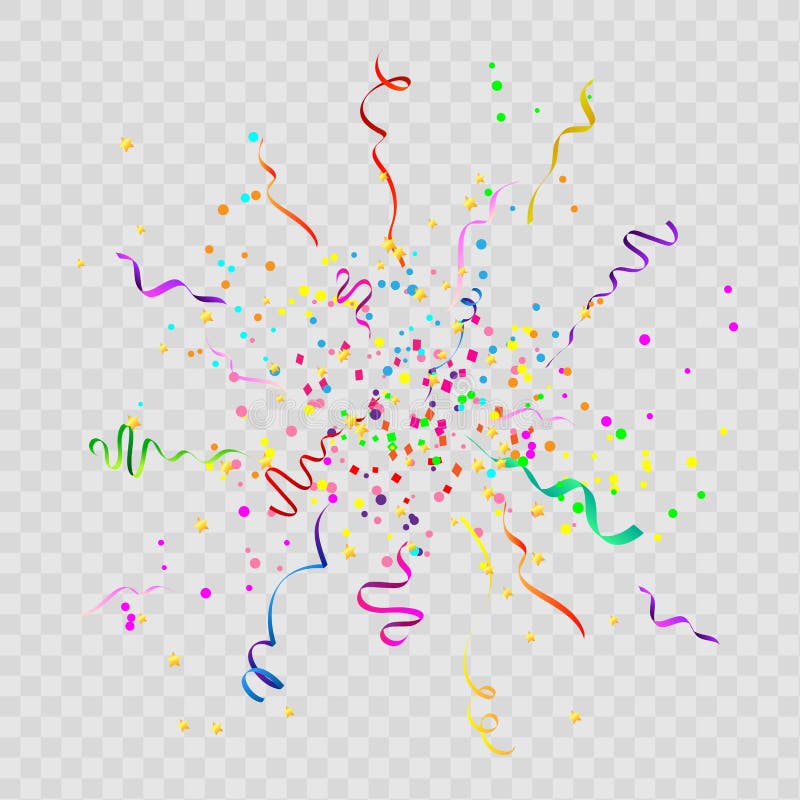 Colorful Confetti and Ribbons, Birthday Celebration or Celebration. EPS ...