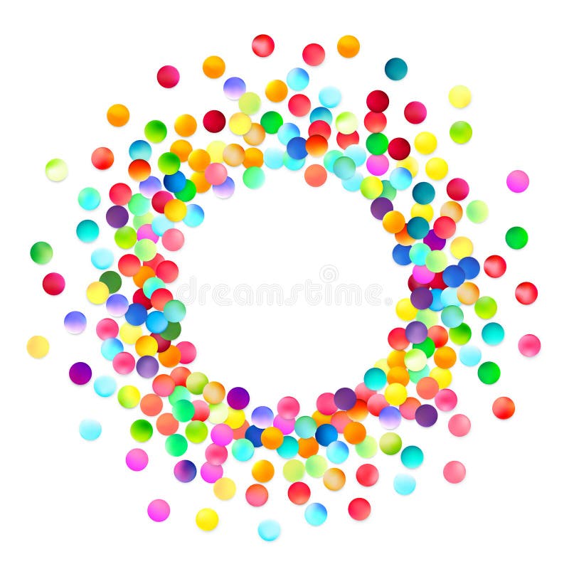 Colorful Confetti Ring on White Stock Illustration - Illustration of ...