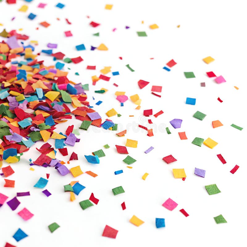 Colorful Confetti Scatter on White Background Stock Illustration ...