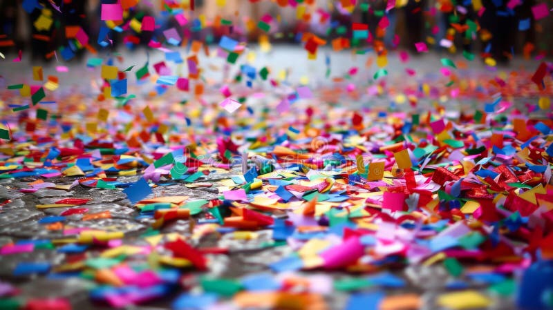 Colorful Confetti Scattered on the Ground Stock Illustration ...