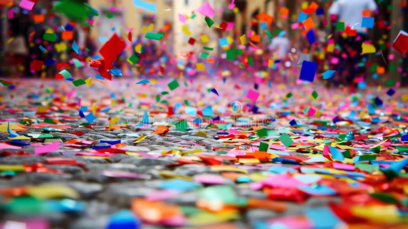 Colorful Confetti Scattered on the Ground Stock Illustration ...