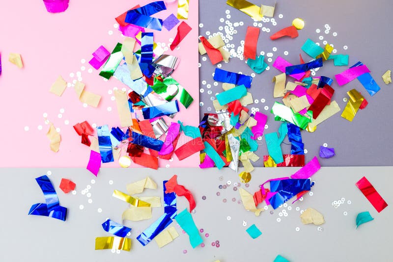 Colorful Confetti and Sparkles. Flat Lay Stock Image - Image of ...