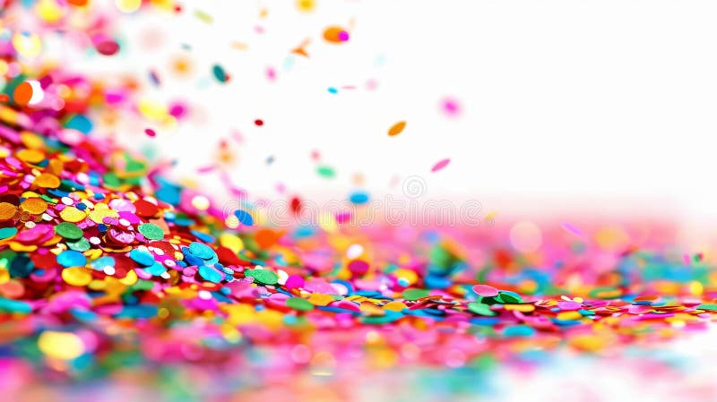 Colorful Confetti Spread on Clean White Background for Versatile Design ...