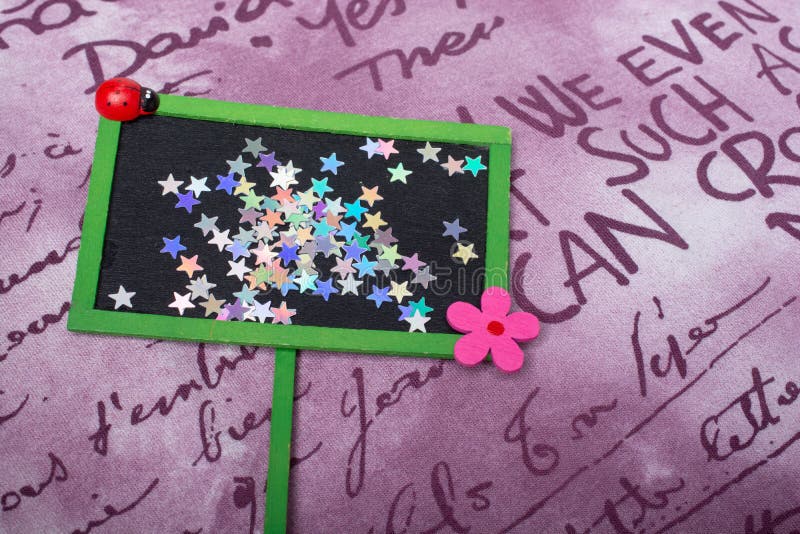 Colorful Confetti Stars on a Sign Board Stock Photo - Image of glow ...