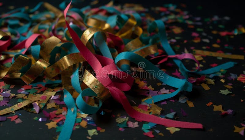 Colorful Confetti and Streamers Create a Vibrant Birthday Celebration ...