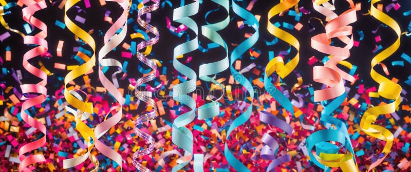 Streamers Confetti Black Stock Illustrations – 2,115 Streamers Confetti ...