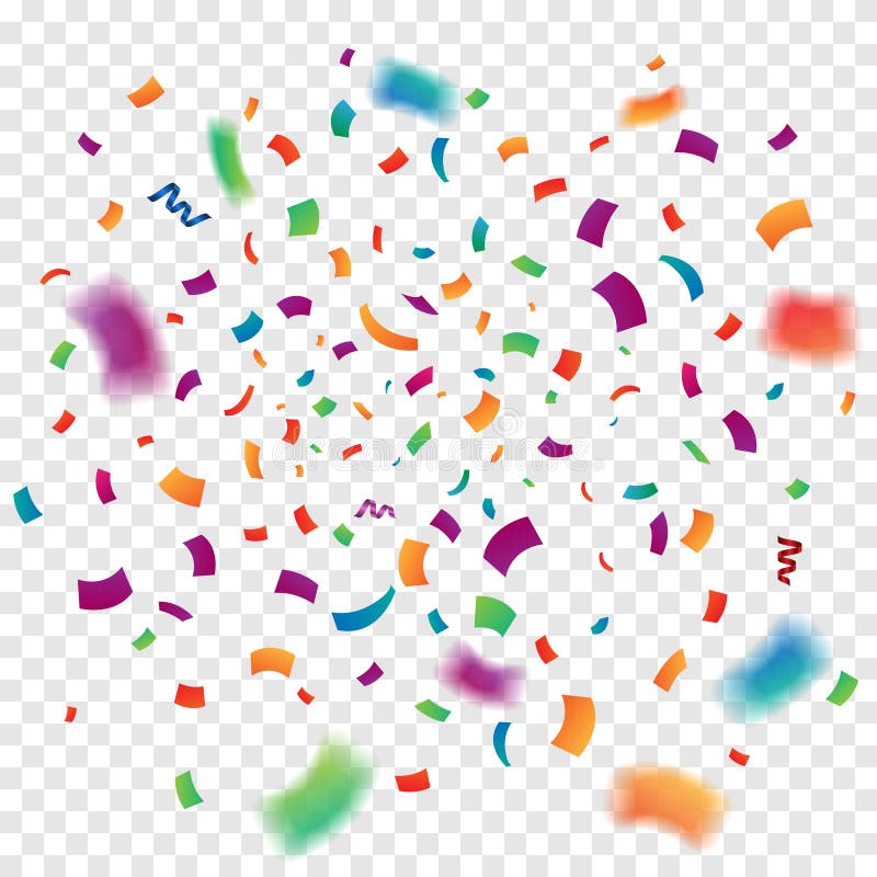 Colorful Confetti on Transparent Background, Vector Stock Vector ...