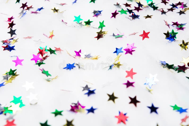 Colorful Confetti on White Cotton Stock Photo - Image of shine, winter ...