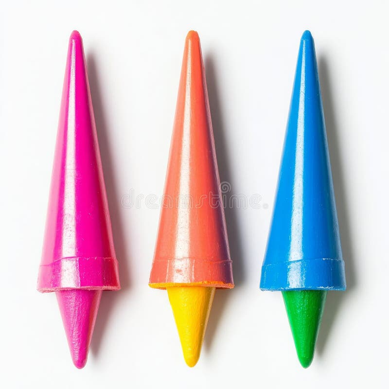 Colorful Conical Containers with Vibrant Patterns and Bold Shades Stock ...