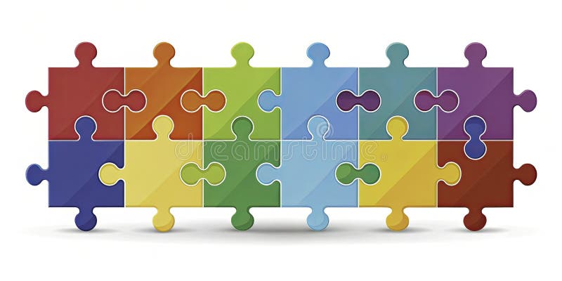 Colorful Connected Jigsaw Puzzle Infographic Template Visual ...
