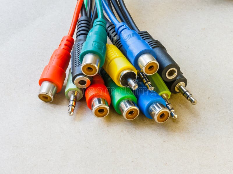 Colored connectors stock image. Image of television, plug - 861175