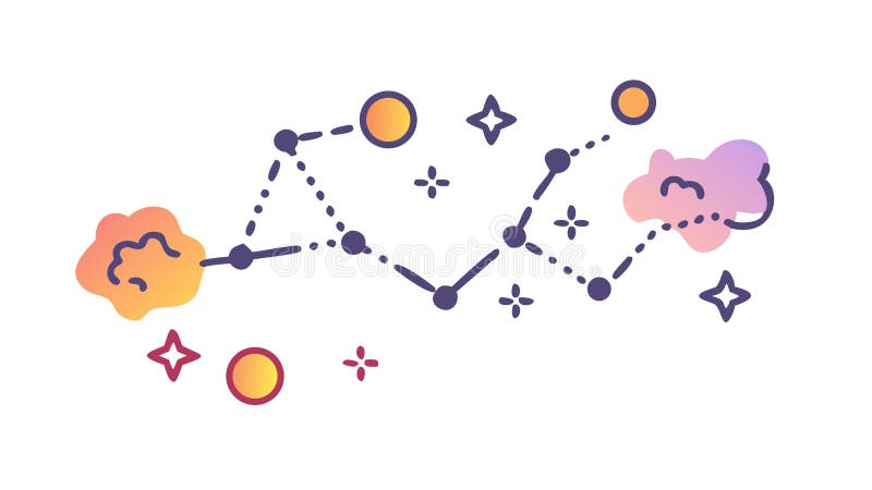 Colorful Constellation Map, Celestial Navigation, Vector Design ...