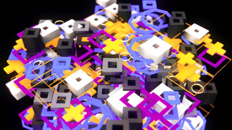 Colorful Construction Figures with Squares. Animation Stock Video ...