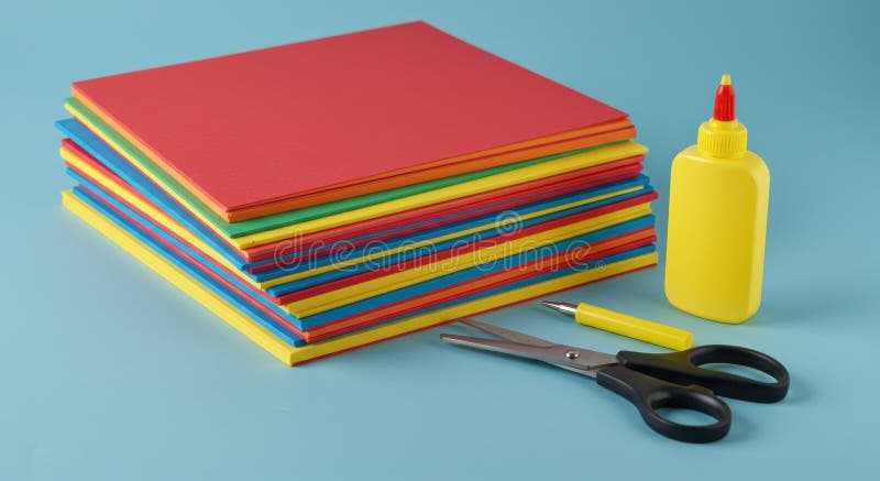 Colorful Construction Paper Ready for Crafting Stock Illustration ...